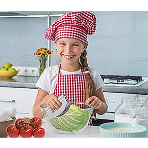 Latauar Mezzaluna Chopper - Double Bladed Salad Chopper with Blade Covers - Stainless Steel Mincing Knife -Rocker Knife - Premium Salad Chopper Knife for Home and Restaurant. Dishwasher Safe.