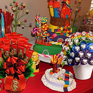 Palksky Cake Pop Sticks for Candy Bouquets, 100-Count 15 Inch Clear Lollipop Sticks for DIY Cookie Bouquet Gift