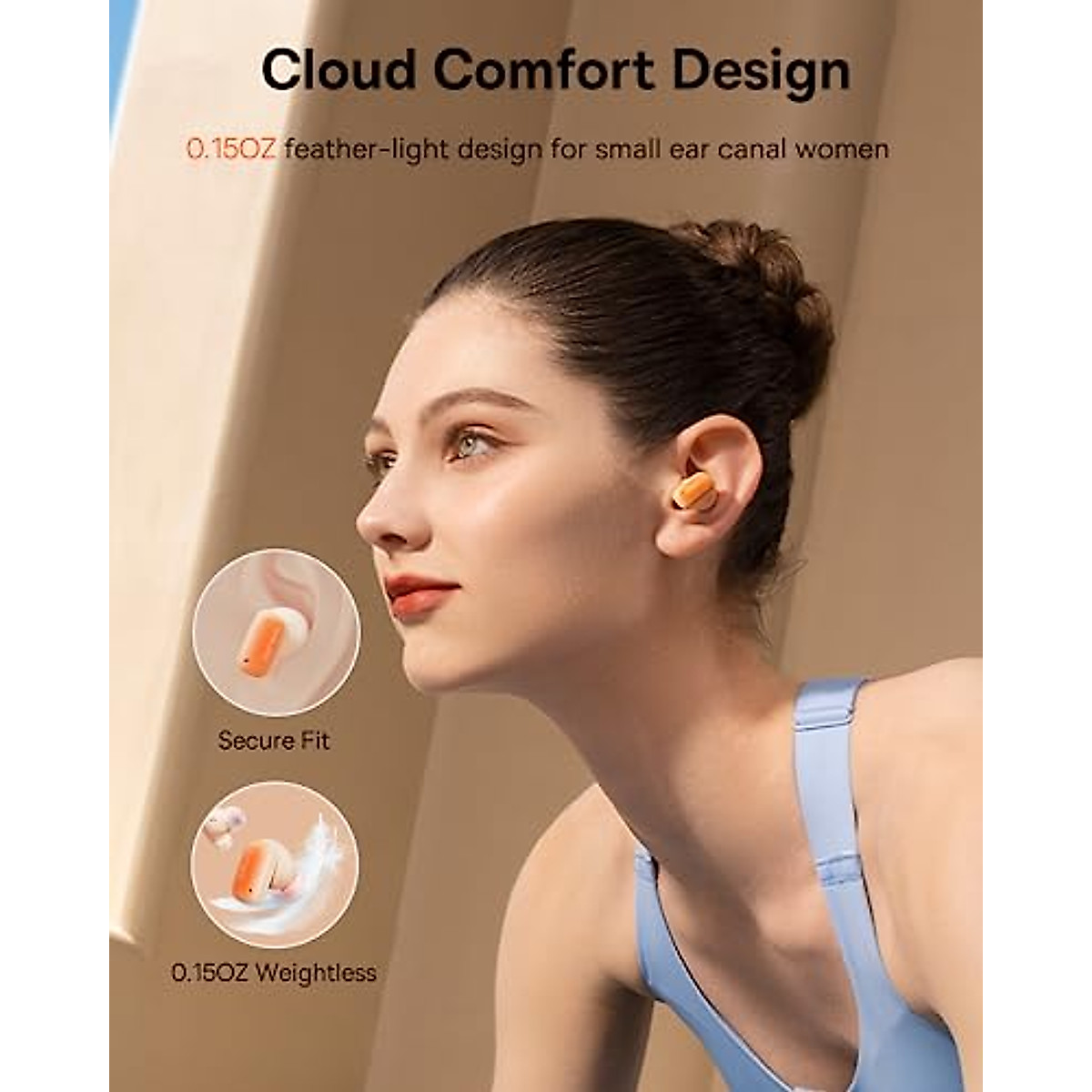 Baseus Hybrid Active Noise Cancelling Wireless Earbuds for Women - 3D Spatial Audio Bluetooth 5.3 Earbuds App Customized Upto 90% Noise Cancelling Lightweight Ear Buds for iPhone, Android (AirNora 2)