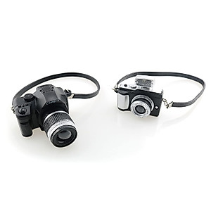 TAODAN 2IN1 Dollhouse Miniature Digital SLR Camera Digital Camera for 1/6 1/12 Dollhouse and Doll Accessories