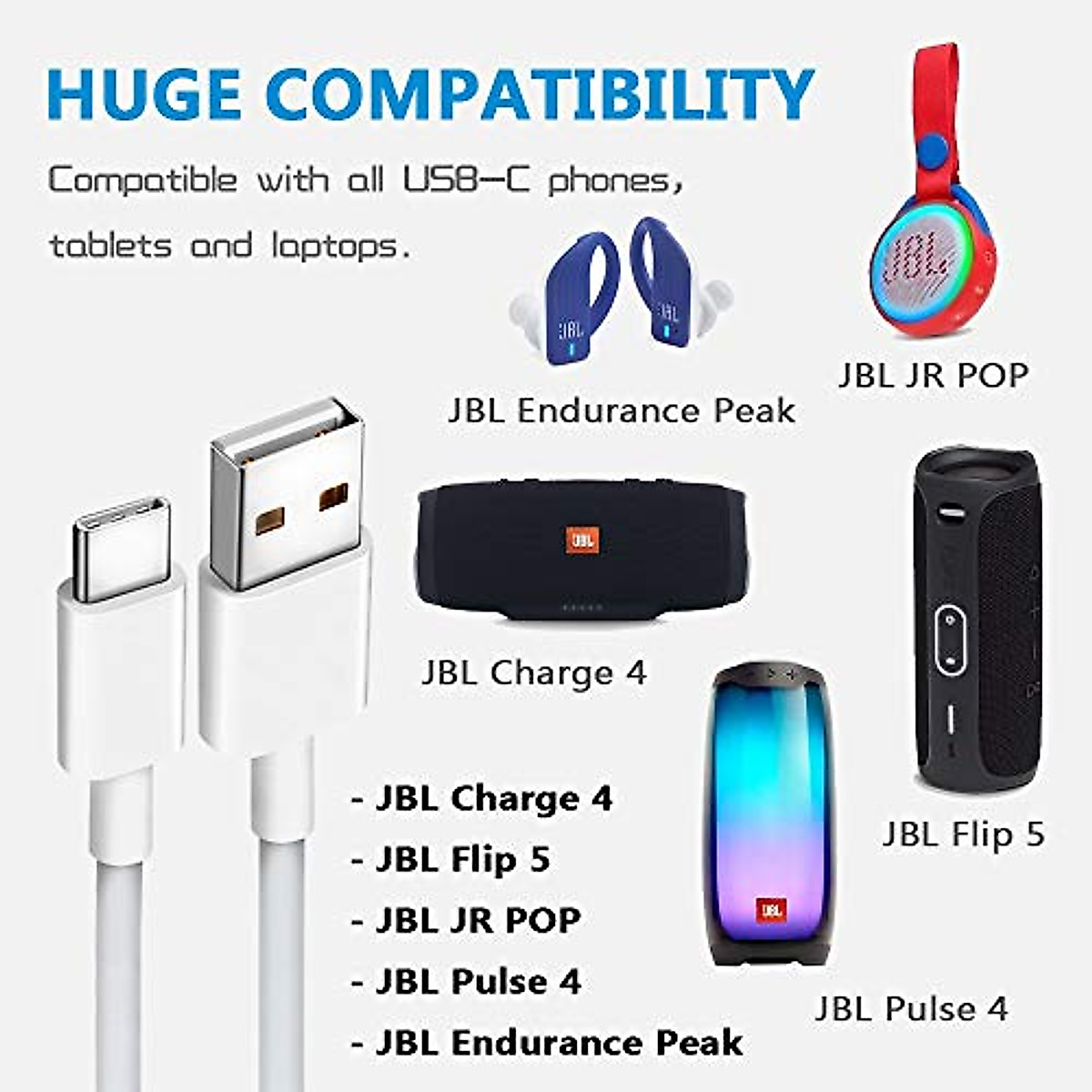 USB C Cable [3-Pack, 6.6ft] Type C Charger Fast Charging Cable, USB C Charging Cable for iPad Pro 12.9/11 Galaxy S10 S9 Plus, Note 10 9 LG, Type C Charger