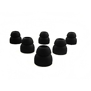 3 Pairs Black Double Flange Silicone Earbuds EarTips 5mm Connector for Beats by dre Powerbeats 2 Wireless Sennheiser IE6 IE7 IE8 Earphones