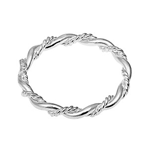 AeraVida Intricate Braid Stackable Band .925 Sterling Silver Ring | Trendy Stackable Silver Ring for Women | Fashionable Comfort Ring for Anniversary Jewelry Gift | Size (8)