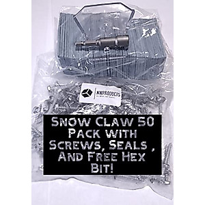 50 Snow Claw FB (Flat Bottom) with Sealing Gasket,100 Ruspert Screws, Free Hex bit !! Snow Guard,Ice Guard, Snow Guard for Metal Roofing