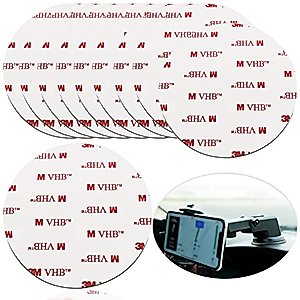 10 Pack 80mm (3.15") Circular Double Sided Sticky Pads, Strong Car Sticky Adhesive Replacement for Car Mount Mounting Holder Disk Windshield GPS Camera Lock Sucker Suction Cup Hook Dashboard Bracket