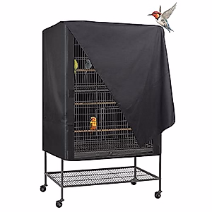 Explore Land Pet Cage Cover - Good Night Cover for Bird Critter Cat Cage to Small Animal Privacy & Comfort (Medium, Black)