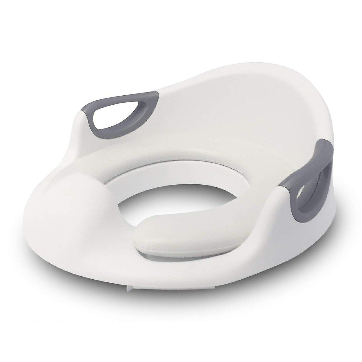 Potty Trainer Toilet Chair Seat For Kids Boys Girls & Toddlers - With Cushion Handles, Seat And Backrest - Includes Anti Slip Material & Adjustable Security Levers For Added Stability. (White)