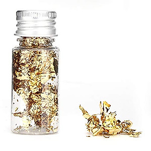 Yinuoday 2Pcs Edible Gold Leaf, Genuine Gold Flakes for Cooking, Cakes, Makeup, Gilding, Decoration, Health & Spa