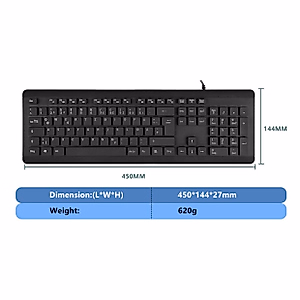BoxWave Keyboard Compatible with Lenovo Legion Slim 5i (RTX 4050) - AquaProof USB Keyboard, Washable Waterproof Water Resistant USB Keyboard for Lenovo Legion Slim 5i (RTX 4050) - Jet Black