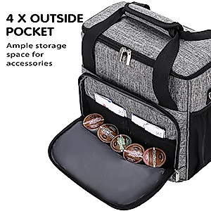 Coffee Maker Carring Bag for Keurig K-Mini or K-Mini Plus, Storage Mini Tote Case for Travel, Grey