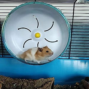 Zhang Ku 5.5inch Silent Hamster Wheel-Pets Running Sports Exercise Wheel Jogging Wheel Hamster Rat Gerbil Silent Spinner (Blue)