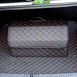 Car Boot Organizer,Car Trunk Storage Box Car Storage Box Football Pattern Leather Storage Compartment Multifunctional Interior Decoration