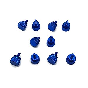 Primeonly27 10x Anodized Aluminum Computer Case Thumbscrews 6-32 Thread for Computer Cover Power Supply PCI Slots Hard Drives DIY Blue