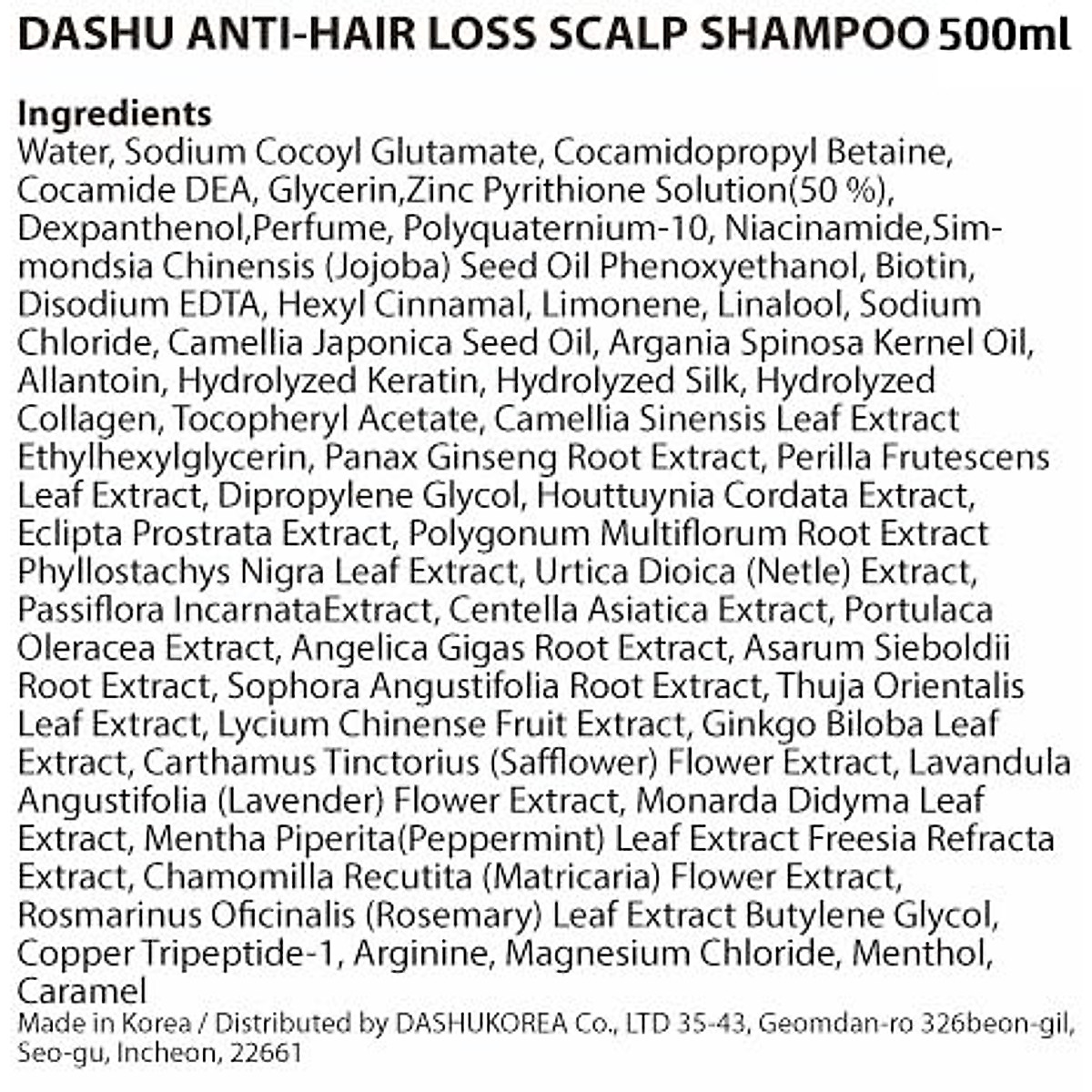 DASHU Revitalizing Protein Shampoo for Dry, Itchy Scalp, Thinning Hair, and Men - 16.9 fl oz