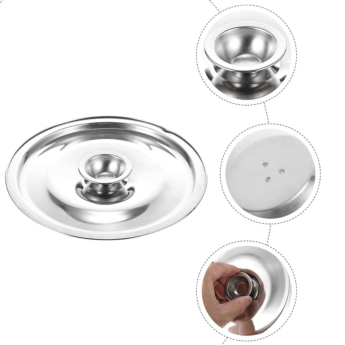 Milisten Stainless Steel Taste Cup Lid Skillet Wok 8 Inch Cup Cover Oil Pot Lid Frying Pan Lid Pan Cover Universal Pot Lid for Pots and Pans Filter with Cover