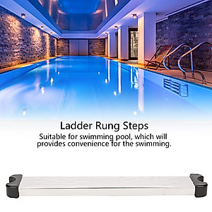 Restokki Swimming Pool Ladder Pedal, Stainless Steel & ABS, Anti-Slip, Silver