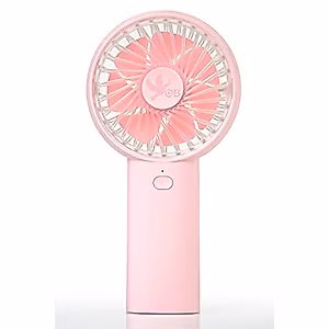 NEW! Mini Handheld Fan, USB Power Bank 5,200mAh, Small Personal Portable fan, Powerful 4 Speeds, Rechargeable Desk Fan, Eyelash Fan for Makeup, Angle adjustable, Kids Girls Women Men Indoor Outdoor Traveling. (Pink)