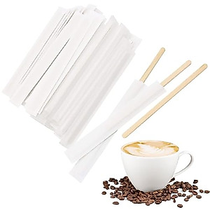 Perfect Stix 5.5 Inch 1000CT Paper Wrapped Coffee Stirrers, Individually Wrapped Coffee Stirrers, Wrapped Stir Sticks Disposable Wood Coffee Sticks