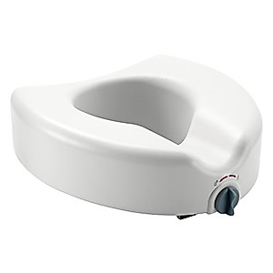 Medline Locking Elevated Toilet Seat, Without Arms, Supports Up to 350 lbs,White