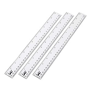 Mr. Pen- Ruler, Rulers 12 inch, Pack of 3, Clear Ruler, Plastic Ruler, Drafting Tools, Rulers for Kids, Measuring Tools, Ruler Set, Ruler inches and Centimeters, Transparent Ruler