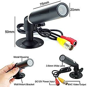 Vanxse® CCTV 1/3 CCD 1000TVL HD 3.6mm Mini Bullet Security Camera Indoor Surveillance Camera with Bracket