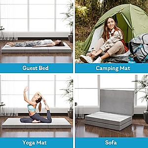 Folding Mattress Single Size with Storage Bag, 4 inch Trifold Mattress with Breathable & Washable Cover Portable Foldable Mattress for Traveling, Camping, Guests, 75" L x 35" W