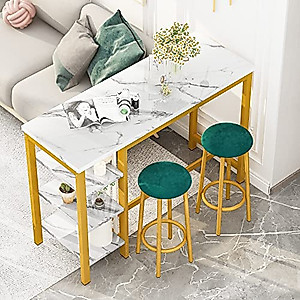 AWQM B010-YBJ2 Table Set, 47.24" × 15.75" × 38.98" (Width×Depth×Height), White