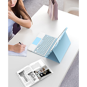 GreenLaw Keyboard Case for iPad Air 11 inch (M2), iPad Air 6th Gen(2024), iPad Air 5th/4th Gen 10.9 inch(2022/2020), Stain Resistant Case, 7-Color Backlit, Dual-Device Connection, Blue