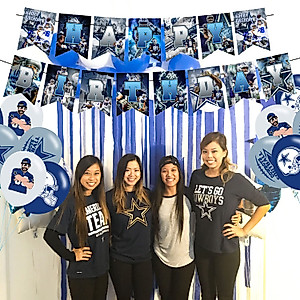 Cowboys Party Supplies,Birthday Party Decorations for Cowboys for Kids with Happy Birthday Banner,Cake Topper ,Balloons for Football Theme Birthday Party Decorations