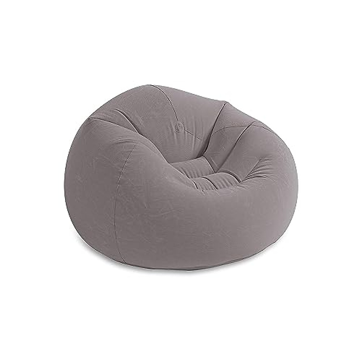 INTEX 68579EP Beanless Bag Inflatable Lounge Chair: Corduroy Textured Flocking – Durable Vinyl – Folds Compactly – 220lb Weight Capacity – 45" x 45" x 28",Grey