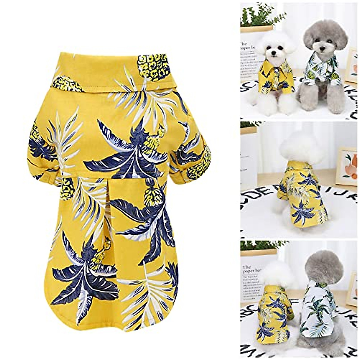 Pet Clothes for Medium Dogs Summer T Shirts Floral Cat Shirt Hawaiian Printed Pet T Shirts Breathable Clothing Beach Puppy Shirt Sweatshirt for Small