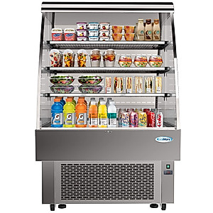 KoolMore - CDA-13C Open Air Merchandiser Grab and Go Refrigerator with LED Lighting and Night Curtain - 13.4 cu.ft