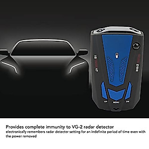 Car Radar Detector - Long Range Detection, 360 Degree Protection, City and Highway Modes, Voice Alerts, Built in GPS with Mute Memory(Blue)
