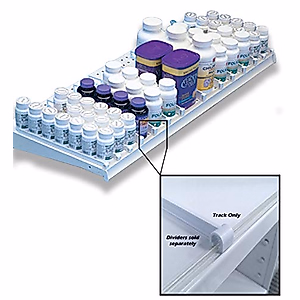 Store Fixtures Direct Shelf Divider Front Rail with Self Adhesive Back, for Wood, Glass or Metal Shelves - 48" L - 20 Pack