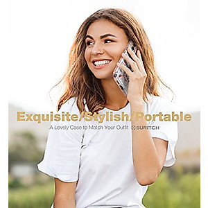 SURITCH for Samsung Galaxy S23 Plus Case, [Built-in Screen Protector] [Dual-Layer Protection ] Full Protection Shockproof Rugged Bumper Phone Cover for Samsung S23 Plus 6.6 Inch - Rose Marble