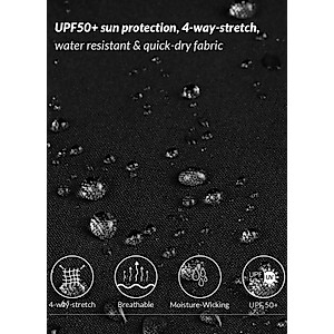 BALEAF Women's Hiking Pants Quick Dry Water Resistant Lightweight Joggers Pant for All Seasons Elastic Waist Black Size XL