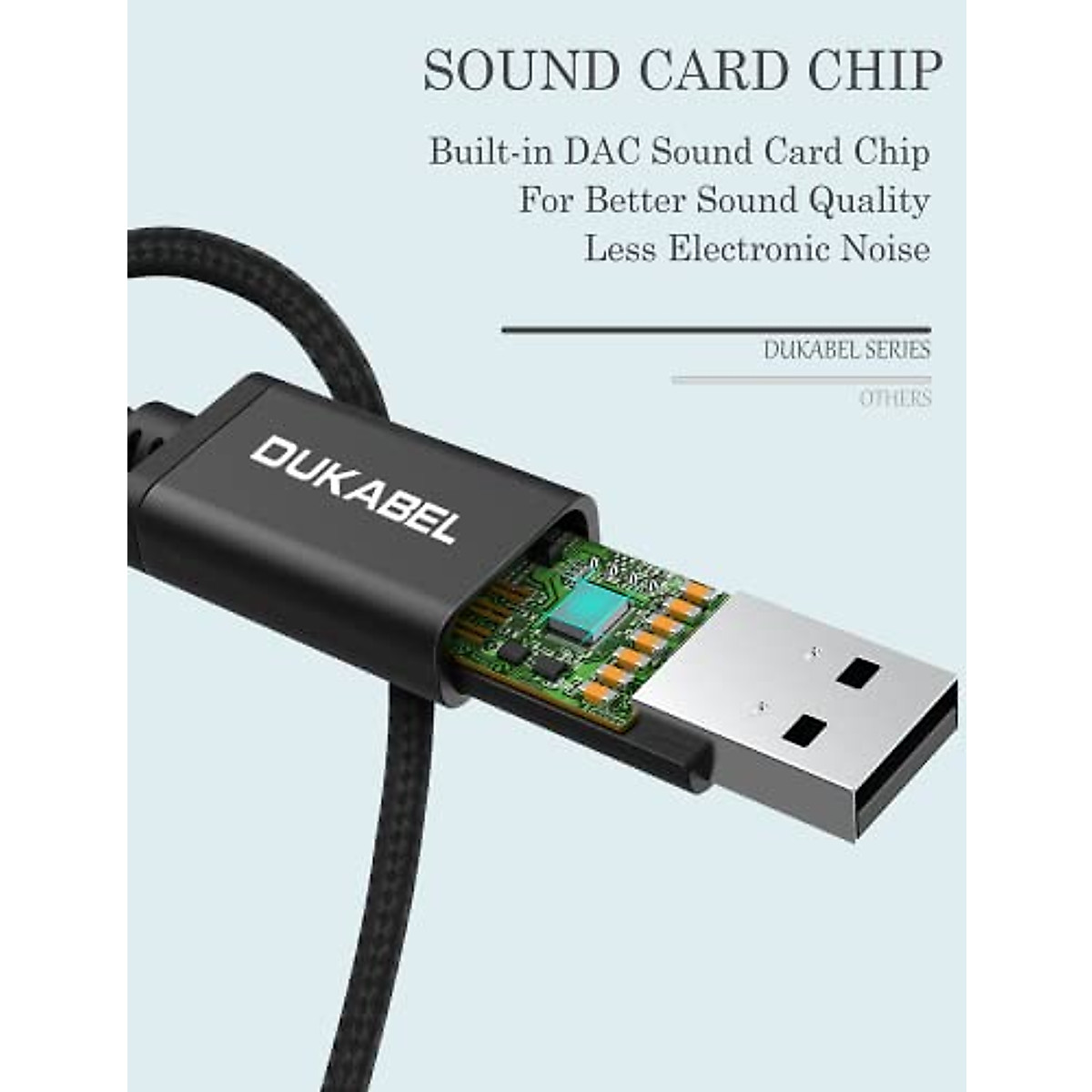 USB to 3.5mm Aux Cable, DUKABEL USB to 3.5mm Jack Cord for PC PS4 PS5 USB2.0 to 1/8’’ Male Auxiliary Audio Cable for Headphone Speaker(8FT/2.4 Meter) Do Not Work for TV Car PS3 Truck Amplifier