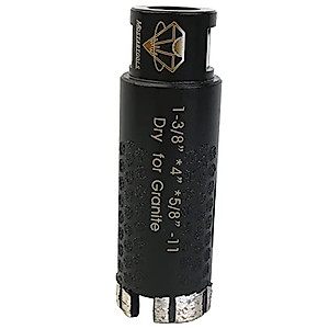 MOSTARTOOLS 1 3/8 Inch Dry Diamond Core Drill Bit with 5/8 in.- 11 in. Thread for Granite Marble Quartz Masonry Hole Saw