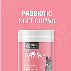 Pet Health Pros Advanced Probiotics for Dogs - Probiotic Soft Chew for Upset Stomach, Diarrhea & Constipation Relief - Promotes Happy Gut, Happy Dog - 60 ct