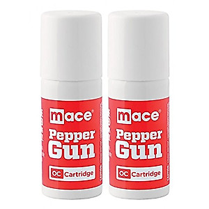 Mace Pepper Gun Refill Cartridges, 2-Pack OC Pepper Spray