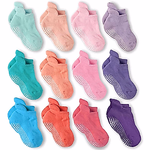 LA ACTIVE Non Slip Grip Ankle Boys and Girls Socks with Non Skid for Babies Toddlers and Kids Back to School, Ideal Gift for Mother's Day