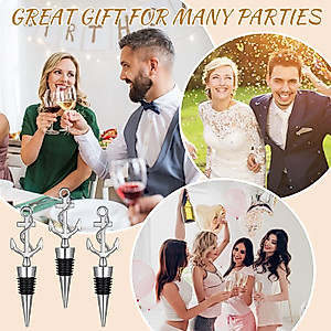 20 Pcs Anchor Wine Bottle Stopper Beach Themed Wine Stoppers Nautical Wine Gifts Nautical Wedding Favor Anchor Vacuum Red Wine Preservation Stopper for Party Shower Holiday Birthday, Silver