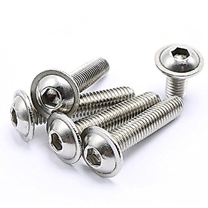 M5 x 16mm Stainless Steel Flanged Button Head Screws,Allen Socket Bolts,Right Hand Full Threads,Metric,24-Pieces