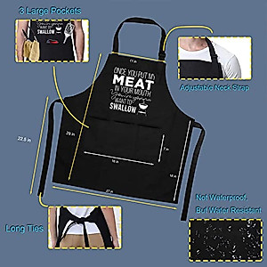 Miracu Funny Aprons for Men - Husband Gifts from Wife, Naughty Gifts for Husband - Fathers Day, Birthday Gifts for Men, Male Best Friend, Boyfriend, Fiance, Guy, Chef Him - BBQ Grilling Cooking Apron