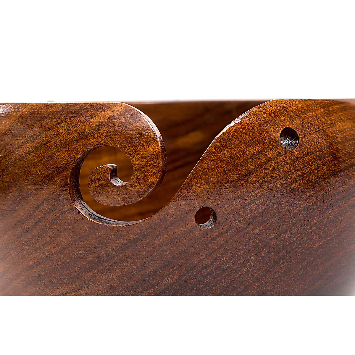 Eunoia Wooden Yarn Bowl Holder | Handmade Knitting Wool Storage Basket with Holes for Knitting, Crocheting, Home & Garden Arts, Crafts & Sewing | Free Wood Crochet Hook & Travel Bag - 8" x 4"