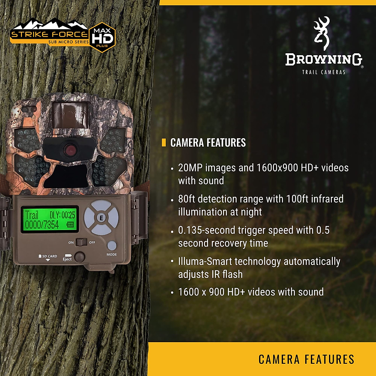 Browning outdoor Trail Cameras Strike Force Max HD Plus BTC, Motion Only