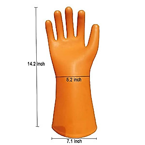 PiPiAnAn Electrical Insulated Lineman Rubber Gloves Class 2 Electrician High Voltage 20KV Safety Protective Work Gloves Insulating for Man Woman