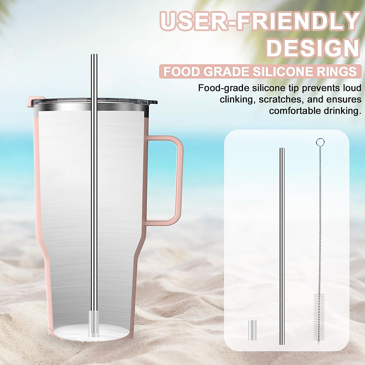 AUSOR 30 oz Tumbler with Lid and Straw,Water Bottle,Insulated Tumbler for Hot & Cold, Purple & Pink