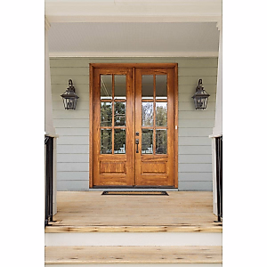 Progress Lighting P6617-20 Burlington Three-Light Large Wall Lantern, Polished Nickel/Delta, Antique Bronze