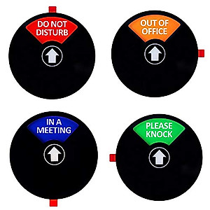 Kichwit Privacy Sign, Do Not Disturb Sign, Out of Office Sign, Please Knock Sign, In a Meeting Sign, Office Sign, Conference Sign for Offices, 5 Inch, Black